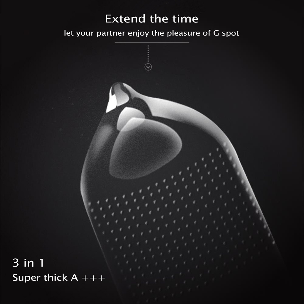 3type G-spot Condoms Sleeve Penis Delay Ejaculation Condones Super thick Big Particle Ribbed ...