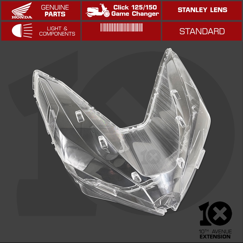 10thX Genuine Stanley Headlight Cover (Lens) For Click 125 & 150 Game ...