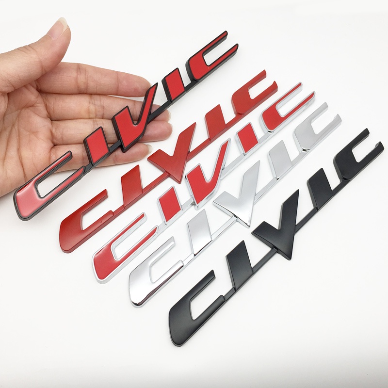 New 3D Metal For Civic logo Emblem Rear Badge Car Trunk Sticker Car ...