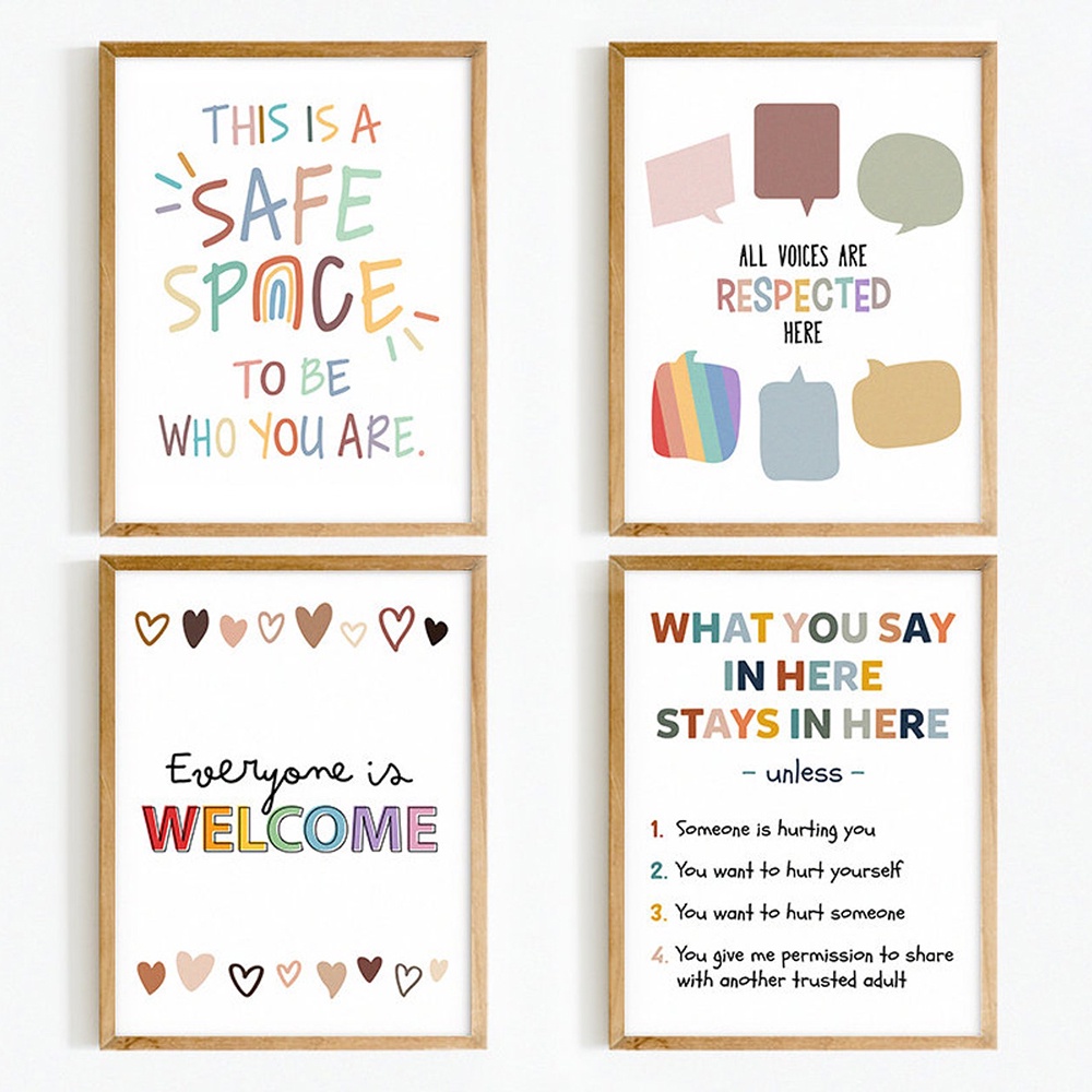 School Psychologist Print Canvas Inclusion School Counselor Office Wall ...