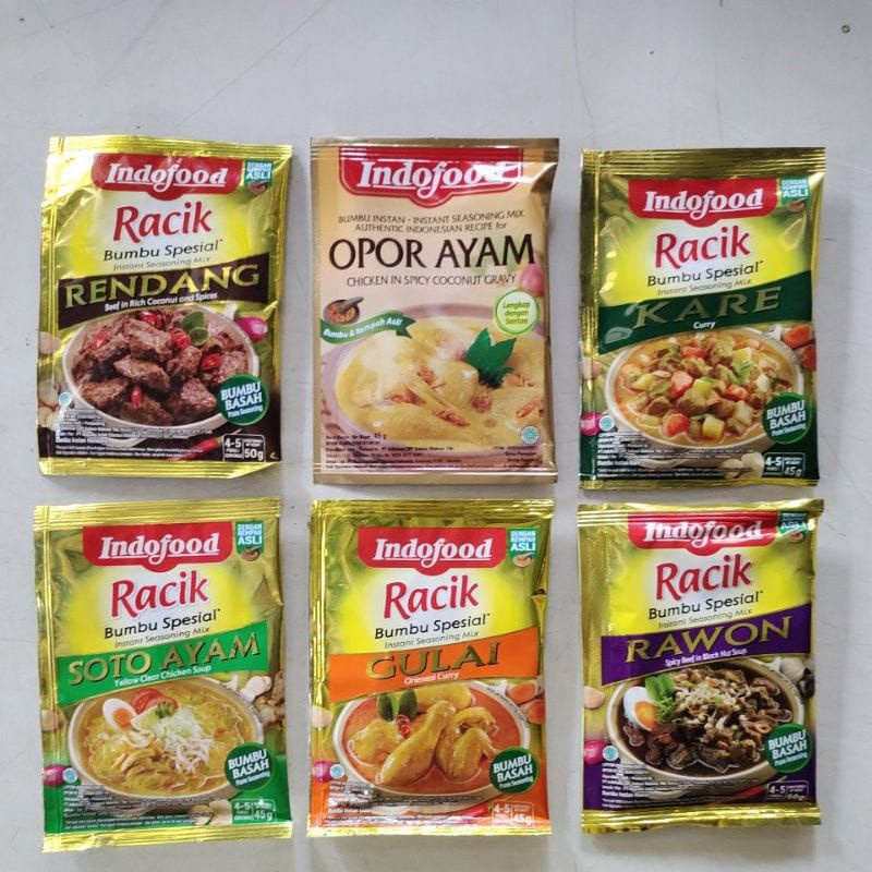 Indofood Instant Seasoning (Fried Rice / Spicy / Kare / Gule / Rendang ...