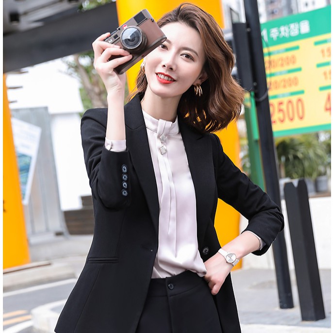 HITAM Korean Formal Blazer Women Suit Import Premium Outer Blazer Work ...