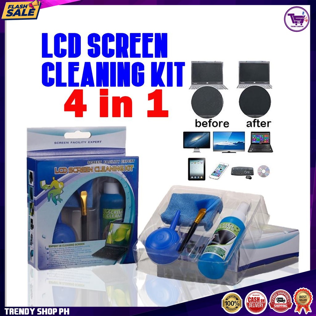 Laptop Screen And Lcd Cleaning Cleaner Kit 4in1 | Shopee Philippines