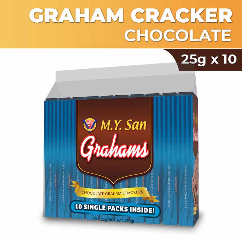 MY San Graham Crackers Chocolate Singles 25g x 10 | Shopee Philippines