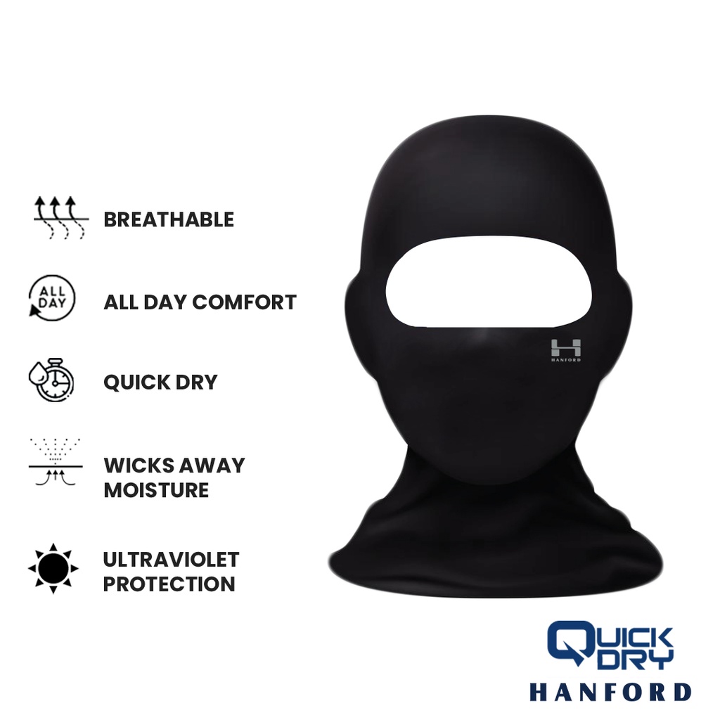 Hanford Athletic Quick Dry Balaclava Head Face Cover Motorcycle Bike ...