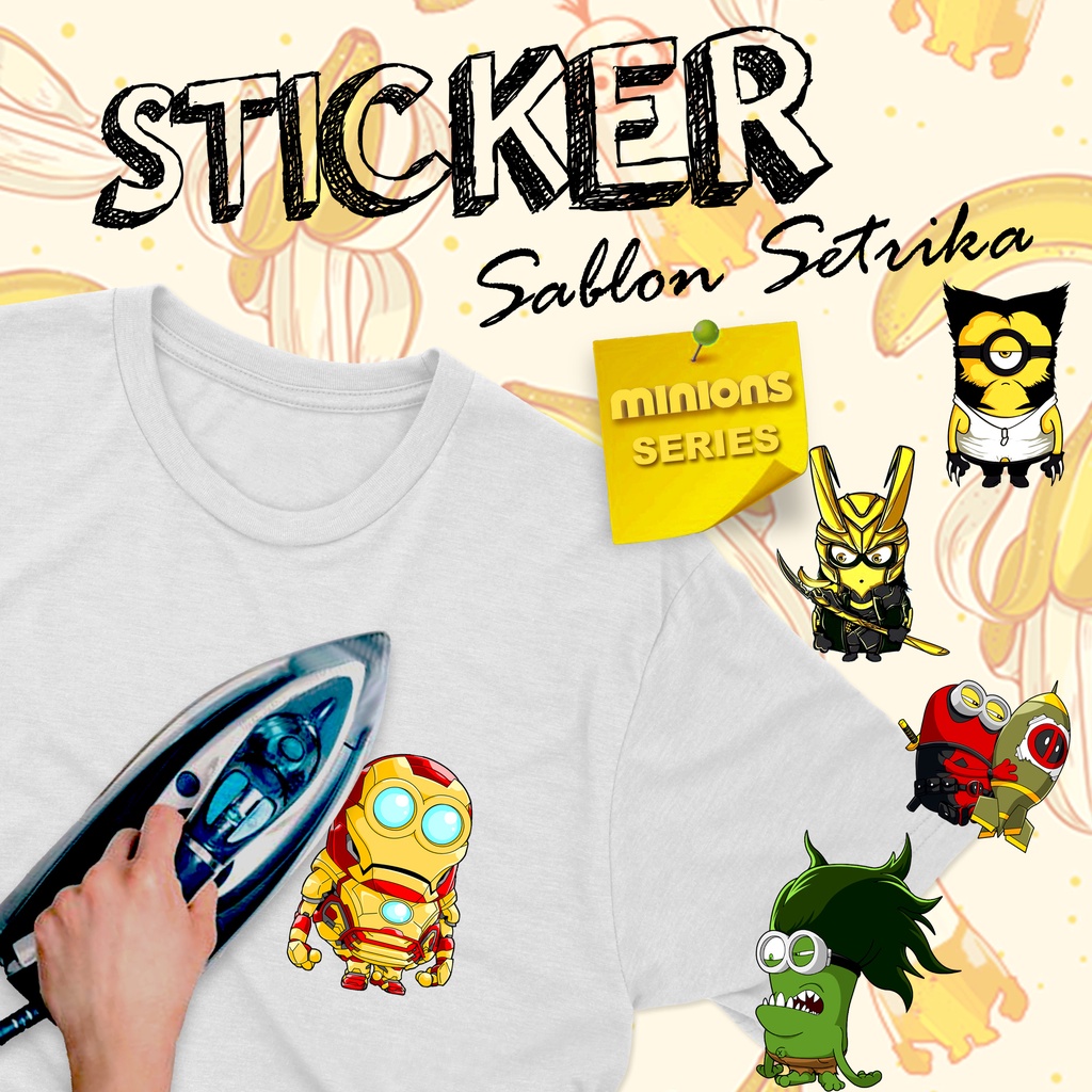 Rub IRON SCREEN PRINTING STICKER T-SHIRT STICKER BAG STICKER MINIONS ...