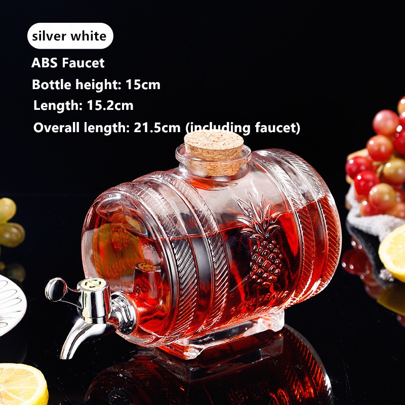 Household Juice Jar Glass Sealed Bubble Wine Bottle With Tap 2 Catties ...
