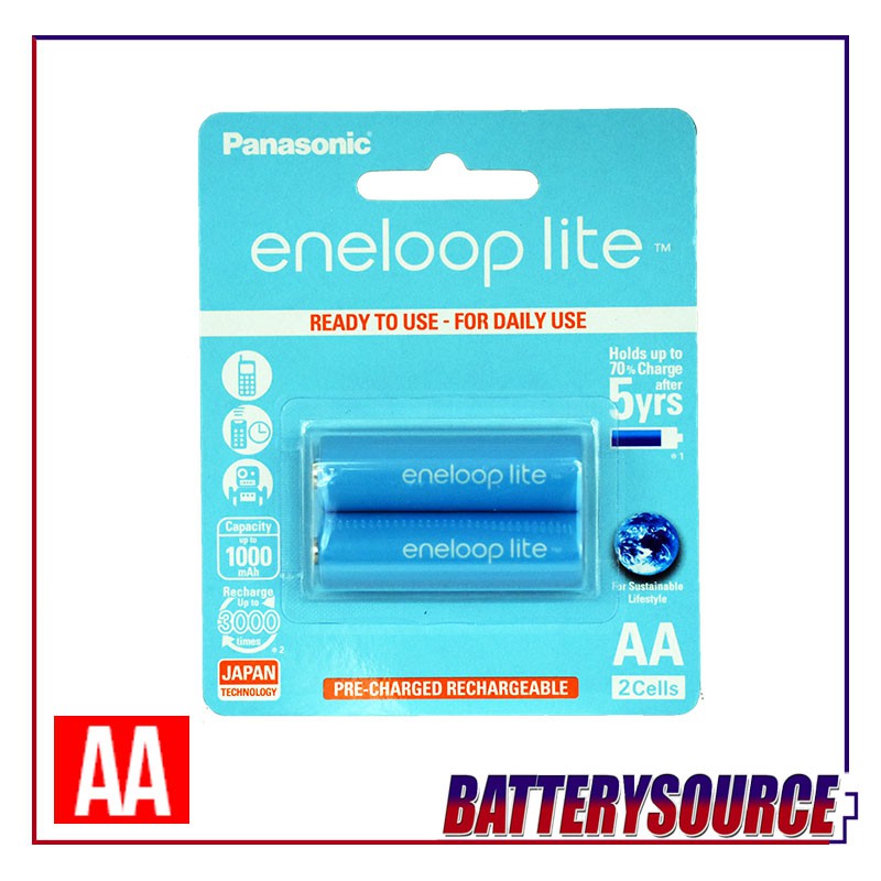 Panasonic Eneloop Lite BK-3LCCE AA Rechargeable 1.2V 1000mAh NiMH Ready ...