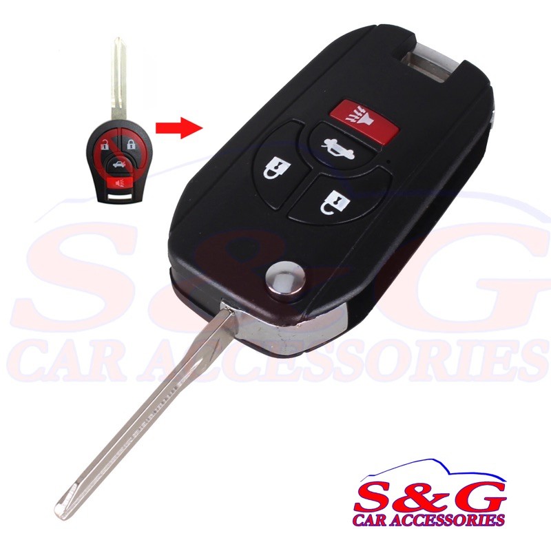NISSAN ALMERA Modified Flip Remote Key Case (Flip Key Kit) with LOGO ...