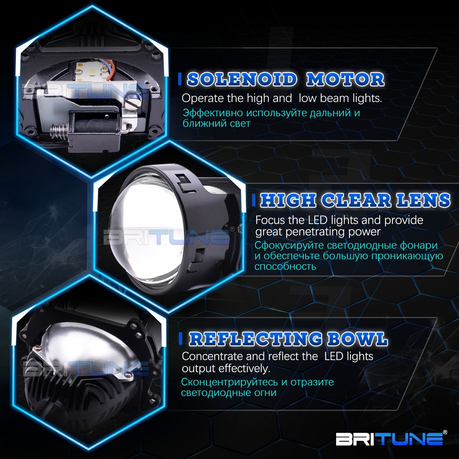 Bi-led Lens 3.0 inch Hella 3R G5 90W LED Projector Headlight Lenses H4 H7 H1 H11 9005 LED Lamps ...