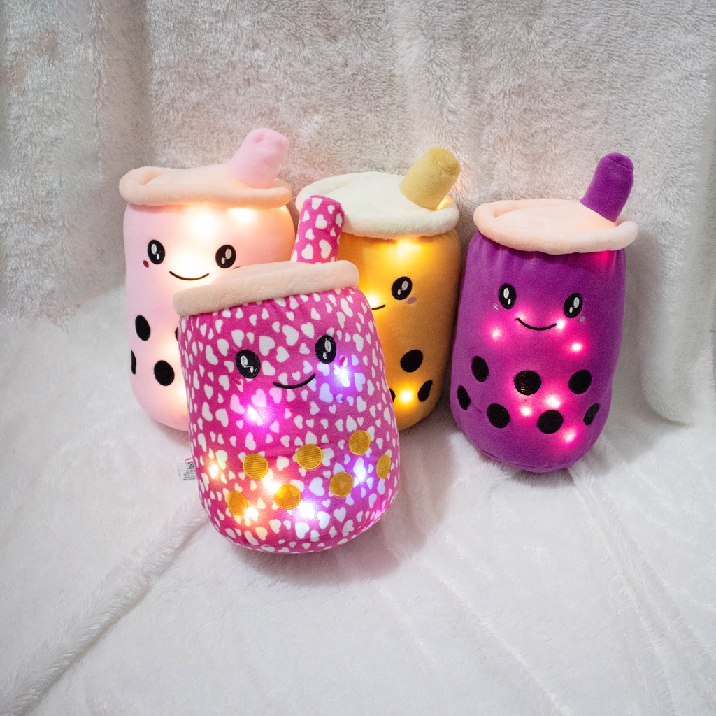 Boba Milk Tea Doll Viral Size L Smooth And Soft Material/ Boba LED Doll ...