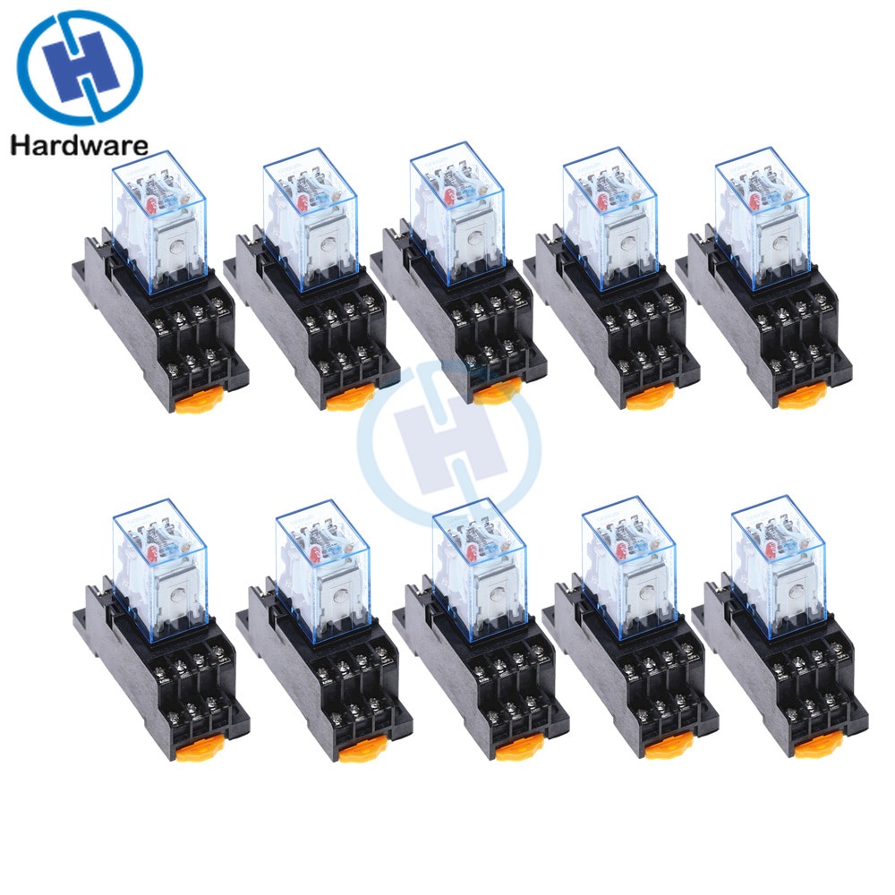 10Pc MY4NJ 14PIN 4DPDT Electronic Micro Mini Electromagnetic Relay 5A ...