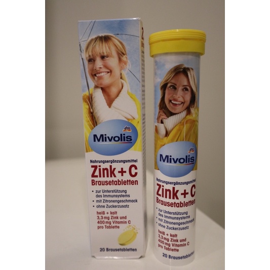 Vitamin Effervescent Tablets Yellow Cap Zink + C | Mivolis From Germany ...