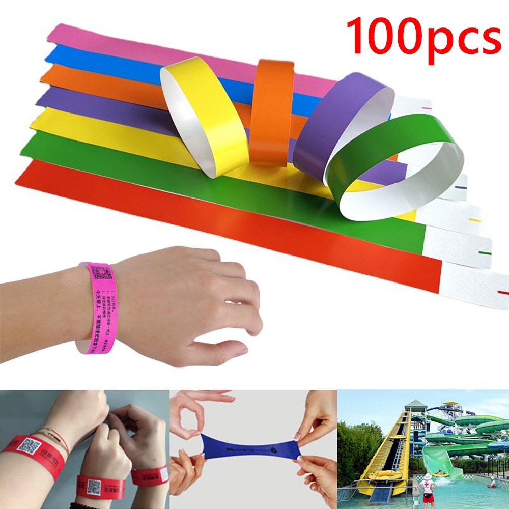 100pcs events wristband sticker disposable wrist hand paper tag ...