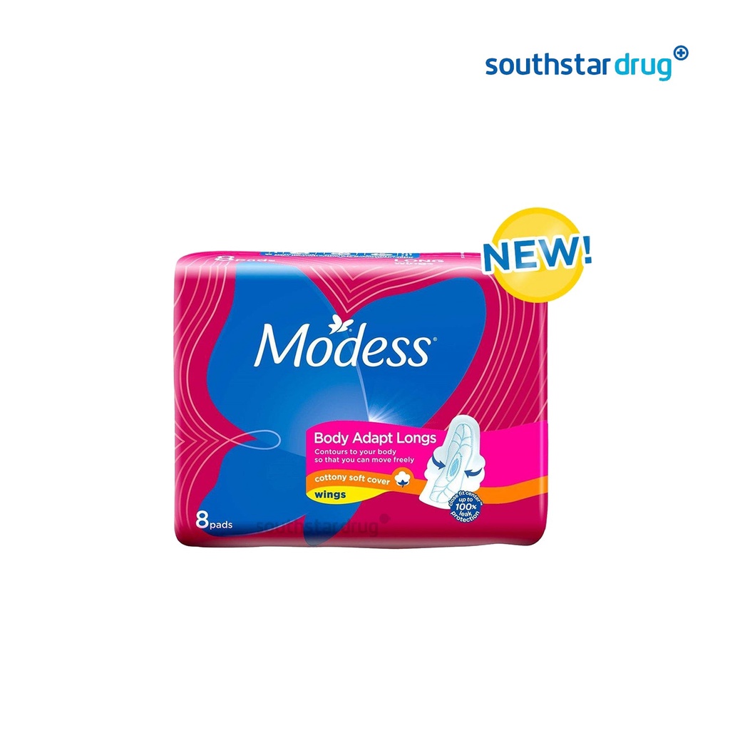 Modess Body Adapt Longs With Wings Napkin - 8s | Shopee Philippines