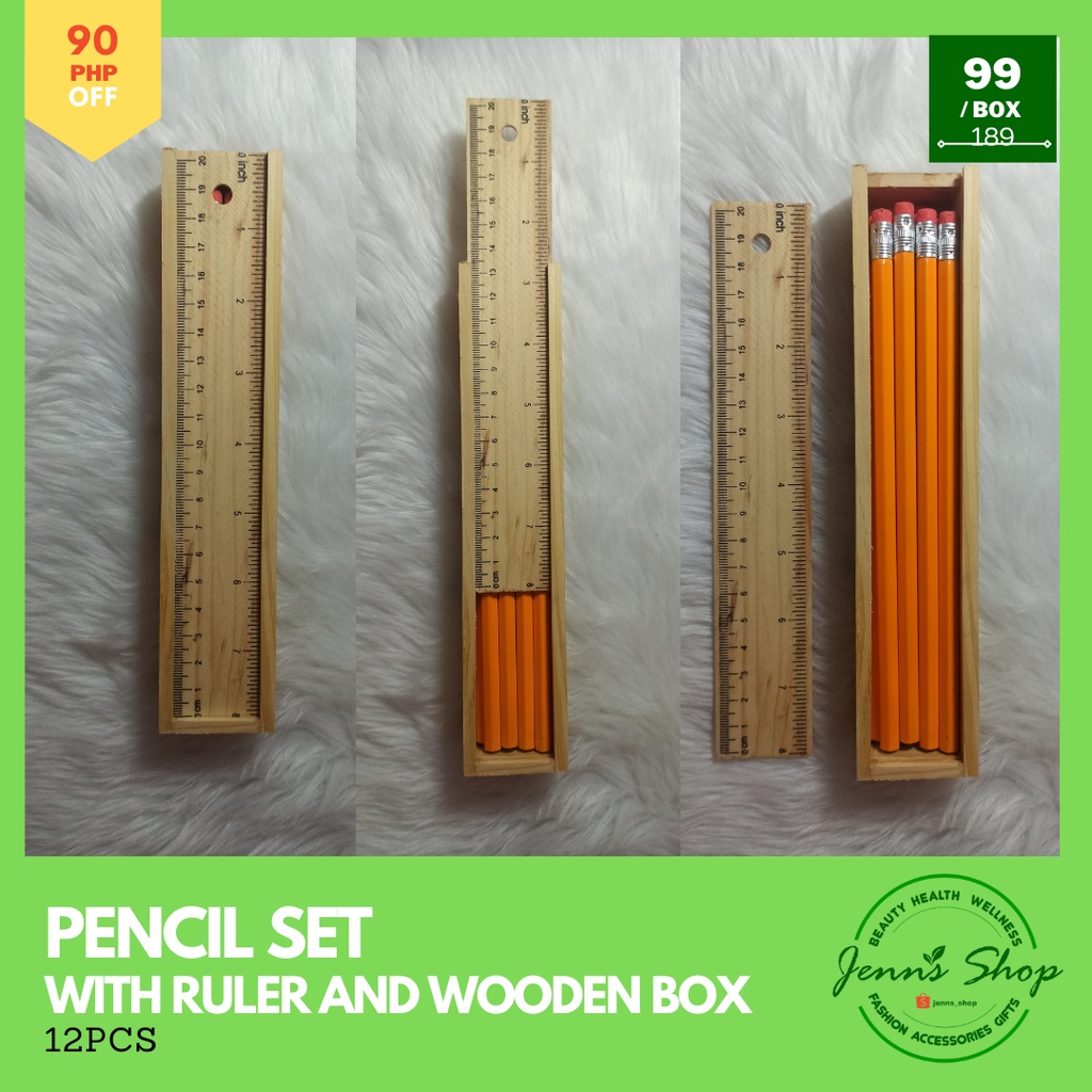 Pencil Set (with Ruler and Pencil Box) | Shopee Philippines