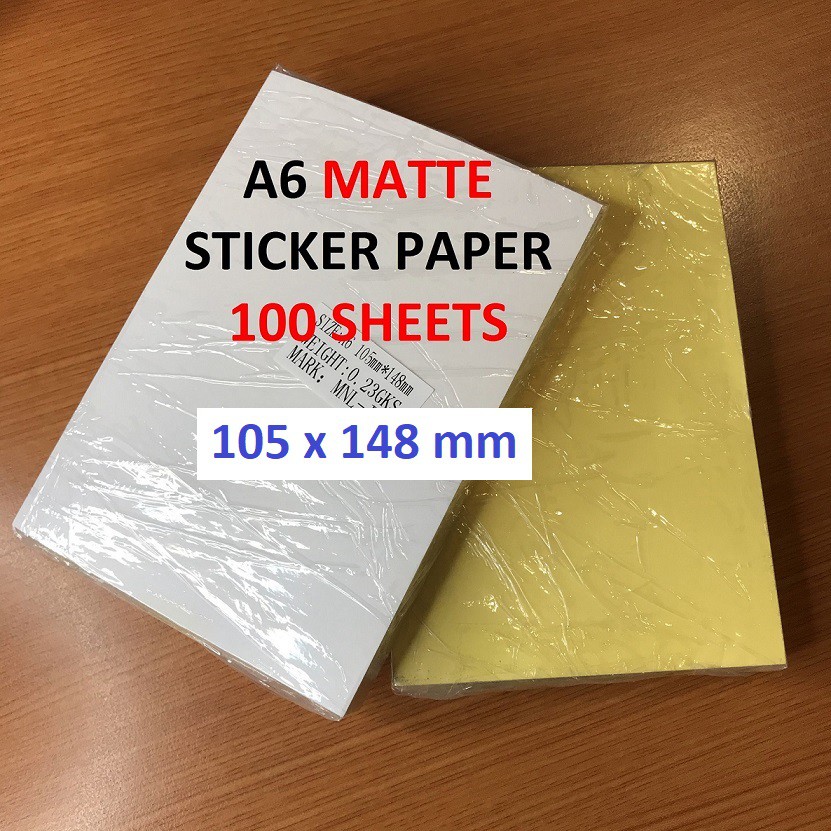 100 Sheets A6 Sticker Paper Matte Waybill 80gsm | Shopee Philippines