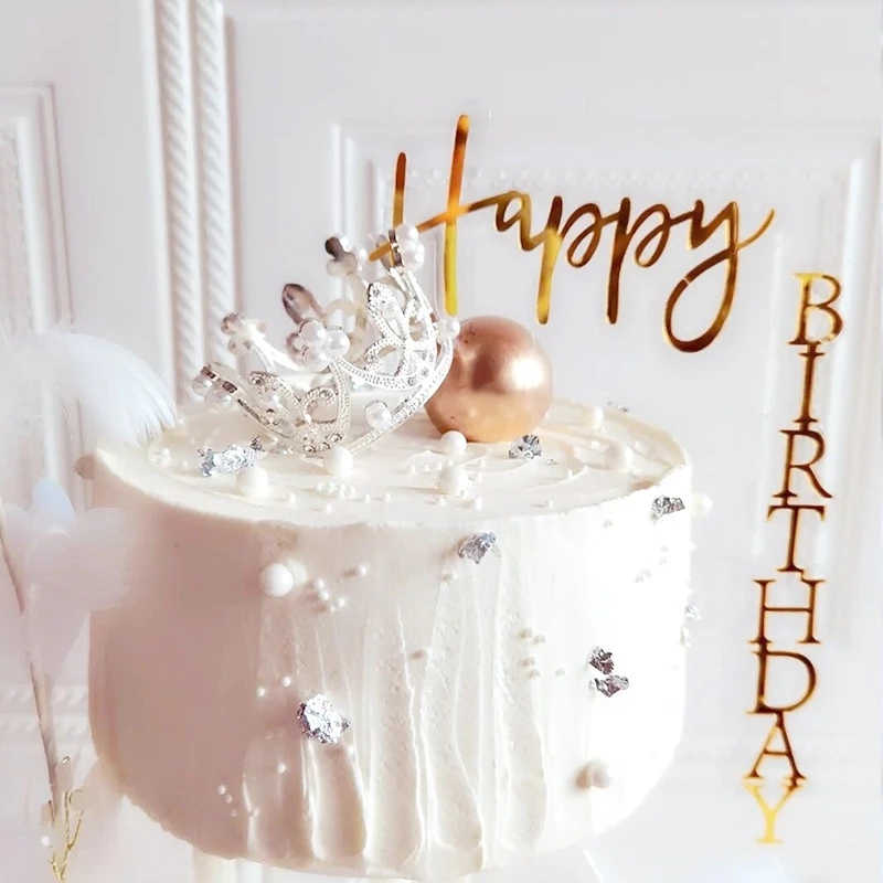 Acrylic Right Angle Happy Birthday Cake Topper Cake Decoration | Shopee ...