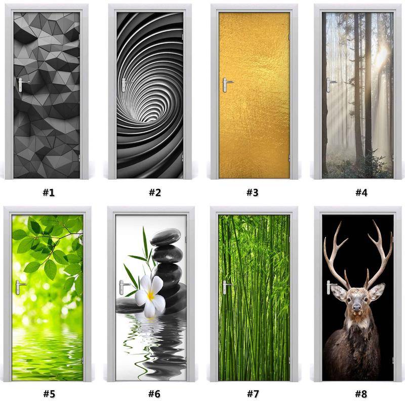 Creative 3D abstract door stickers home decoration design art wallpaper ...