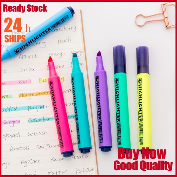 [Ready Stock]ML.1pcs Student highlighter pen solid color focus marker ...
