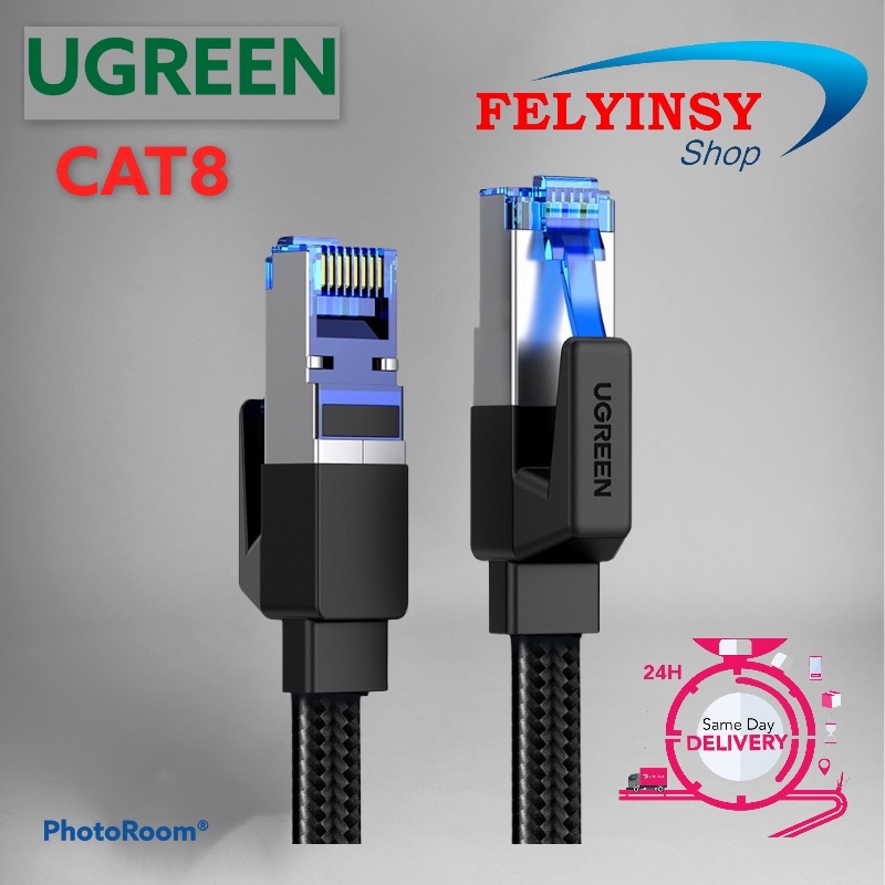 UGREEN Ethernet Cable Lan CAT8 High Speed 40Gbps Strong Nylon Flat For ...