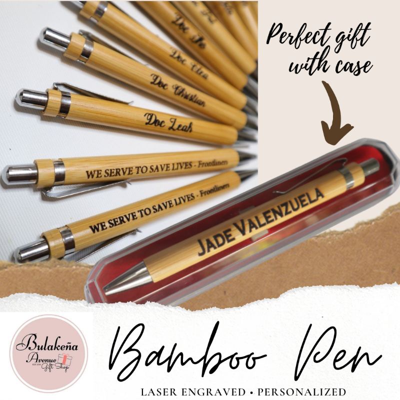 Personalized Laser Engraved Bamboo Pen Perfect Gift | Corporate Gift ...