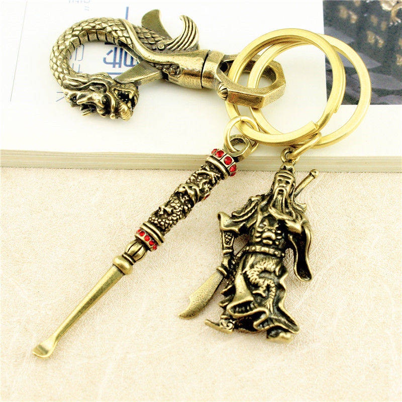 Keychain Brass key buckle Dragon keychain man waist mounted key ring ...
