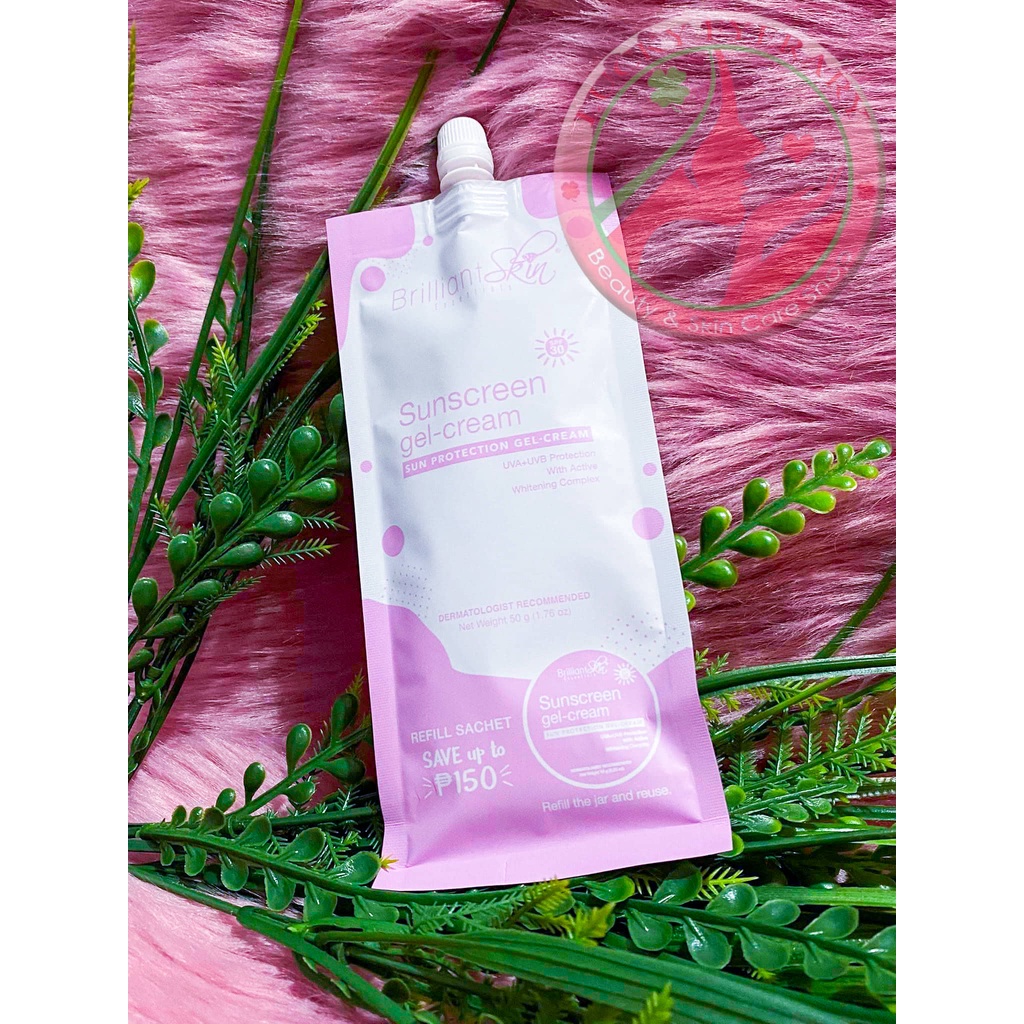 BRILLIANT SUNSCREEN GEL CREAM SACHET 50G CLASSIC NEW PACKAGING | Shopee ...