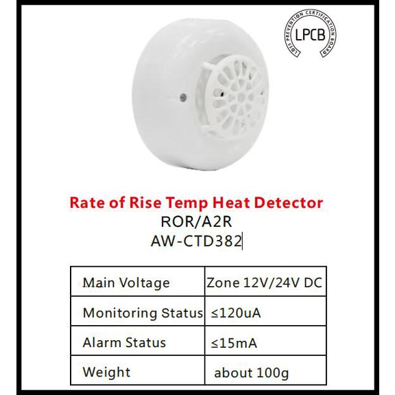 Asenware Conventional Ror Heat Detector Lpcb Approved Aw-Ctd382 ...