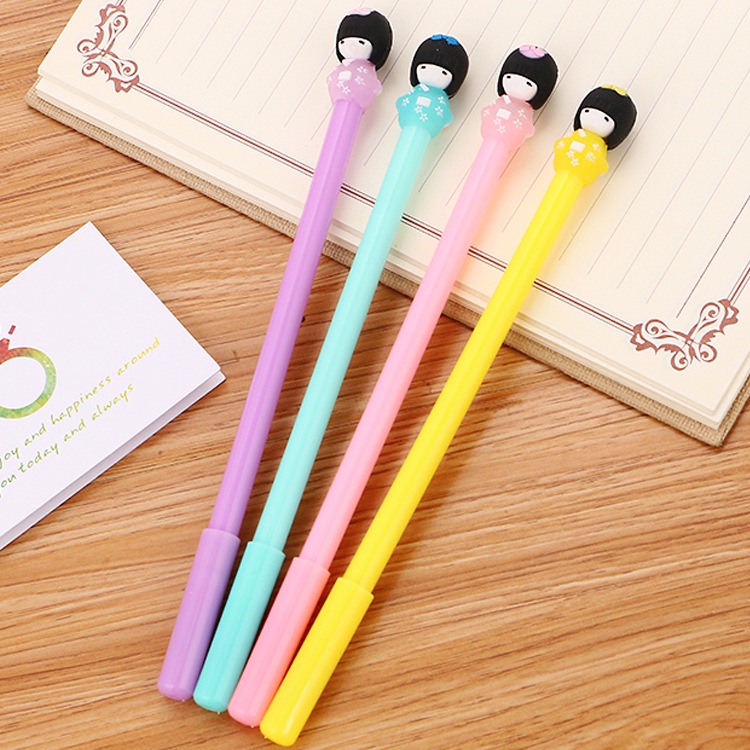 Cute student stationery kimono girl avatar neutral pen creative cartoon ...