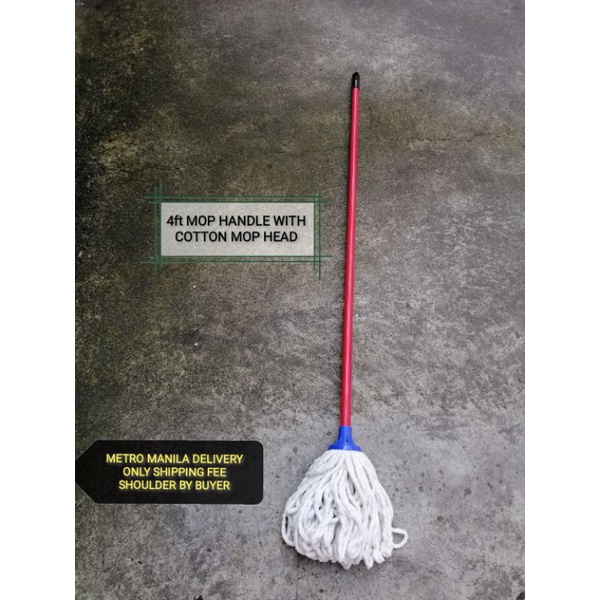 4ft heavy duty mop handle with cotton mop head (for other logistic, sf ...