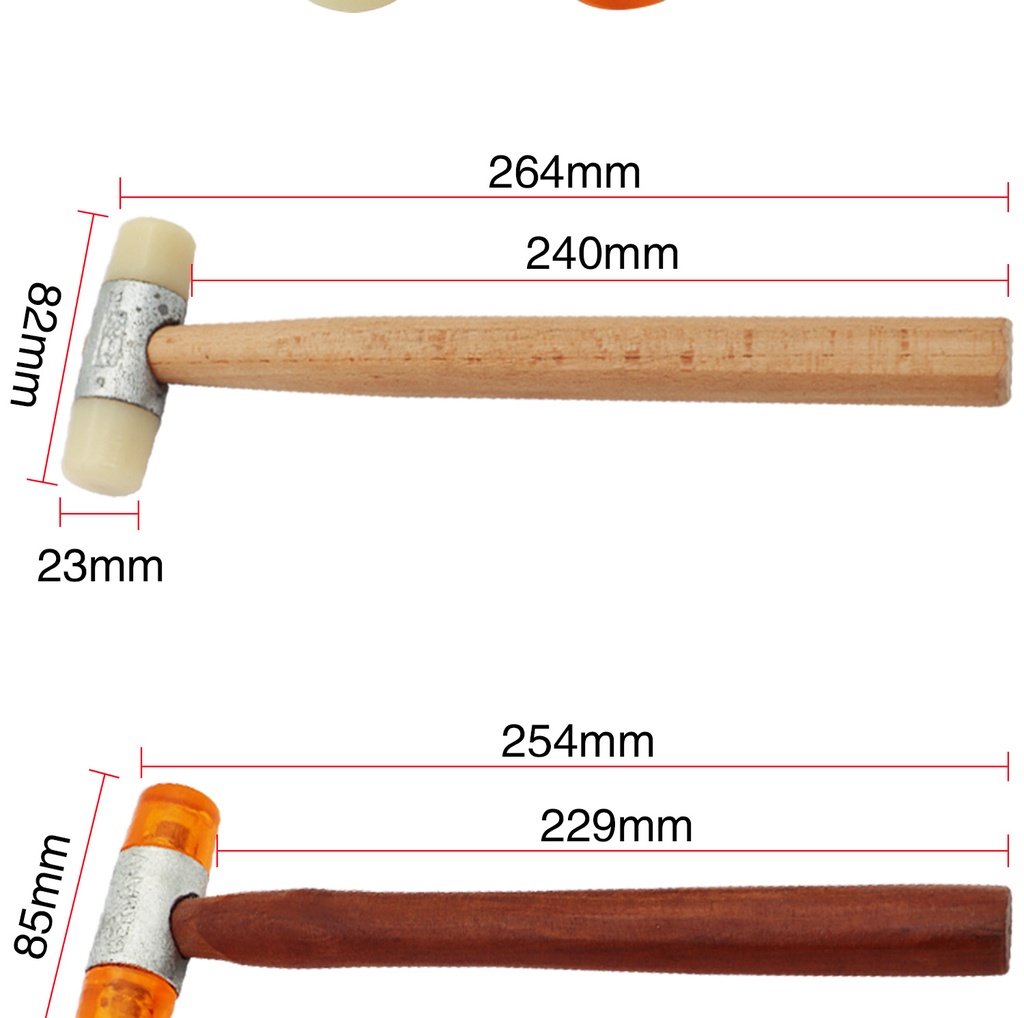 Round Head Rubber Hammer Practical Round Head Hammer With Wooden Handle ...