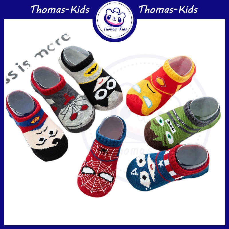 [THOMAS KIDS] 1-9 Yrs Kid Sock Cartoon Marvel Avengers Superman Pattern ...