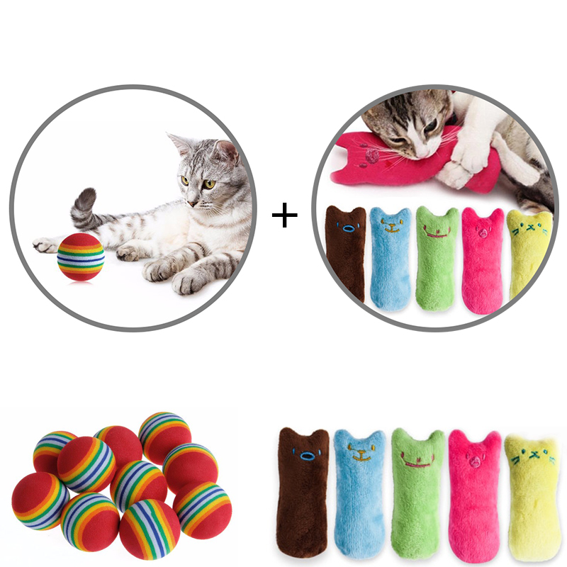【RAZE】Cat Toy Ball and Teeth Grinding Catnip Toys SET Funny Interactive ...