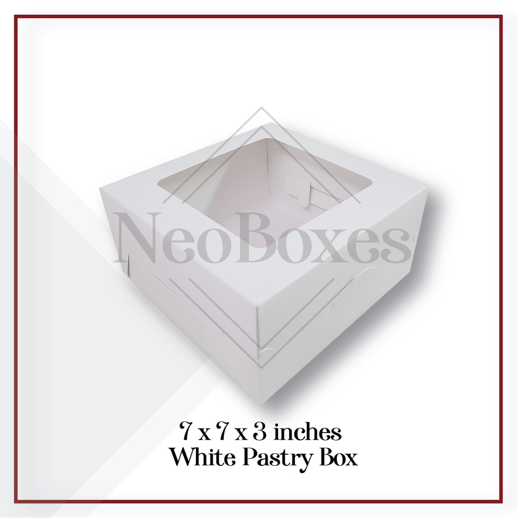 NeoBoxes | 7x7x3" White Pastry Box, 20s | Shopee Philippines
