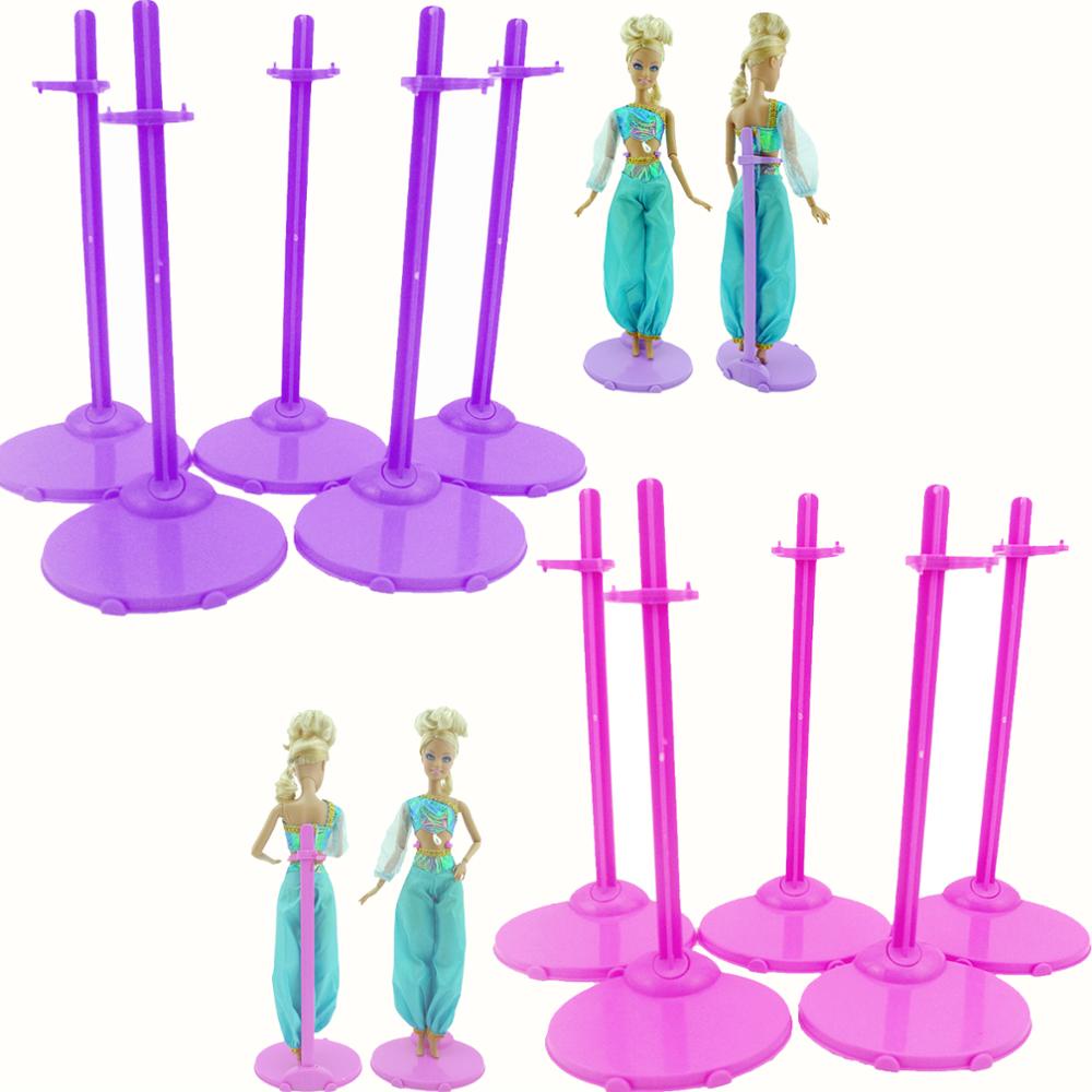 5Pcs Holder for Barbie Doll Pink Purple Transparent Stands Model ...