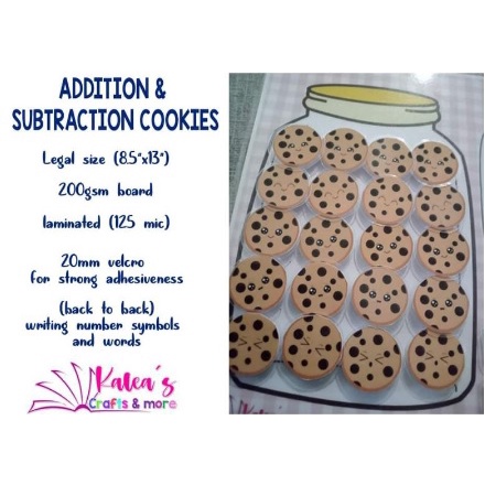 addition & subtraction cookies chart (KALEA'S CRAFTS AND MORE) | Shopee ...