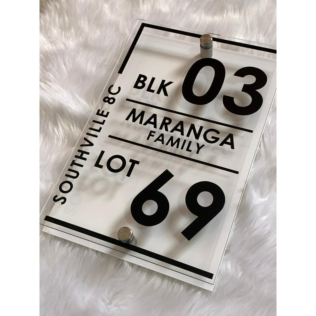 GWorx [Double Layer Acrylic Plate] [A4] Custom Made Home Address Plate ...