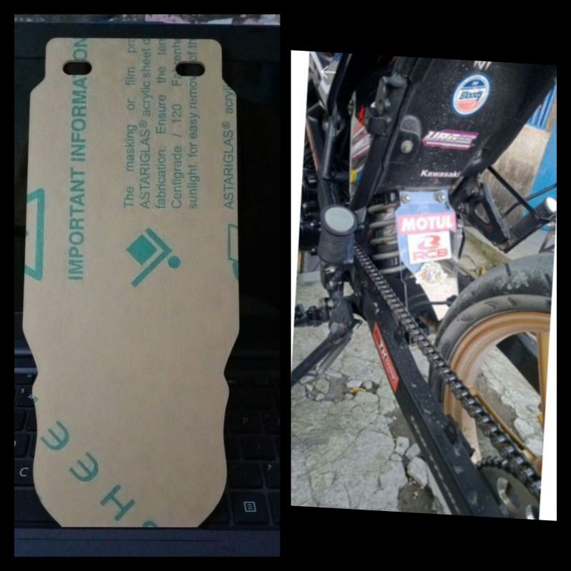 Mica Acrylic Mudflap KLX Shock Protector D-TRACKER KLX Shock Mudguard ...