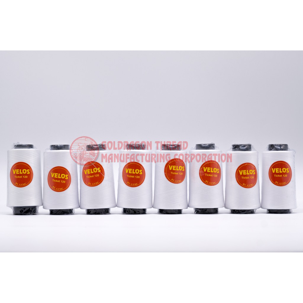 Tkt 120 40/2 8 in 1 WHITE VELOS Spun Polyester Sewing Thread | Shopee ...