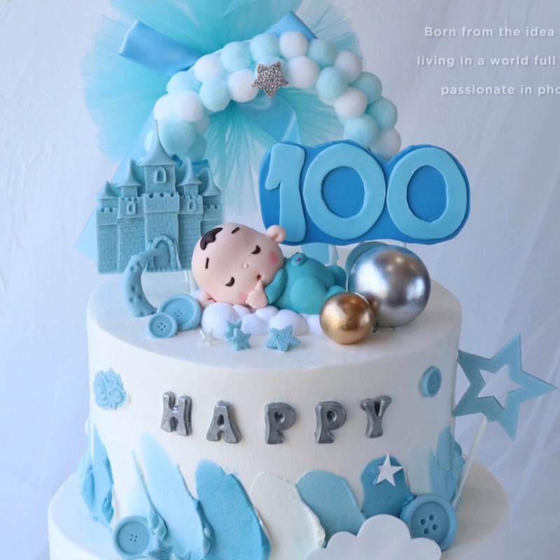 Baby full moon cake decoration 100 hundred days one year old soft ...