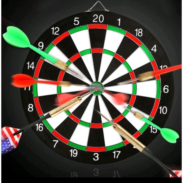 4 Darts & Darts Board Set 12 Inch Family/ Office Game Dartboard sports ...