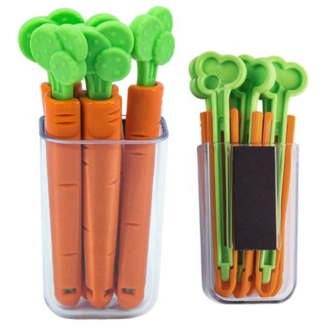 5PCS Food Sealing Clip Cute Carrot Shape Moisture-Proof Closure Clamp ...