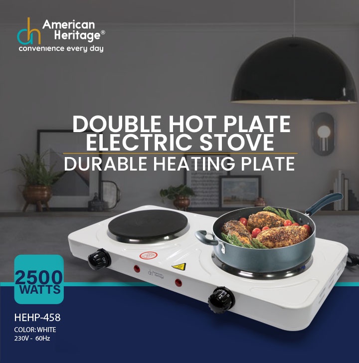 American Heritage Double Hot Plate Electric Stove HEHP-458 | Shopee ...