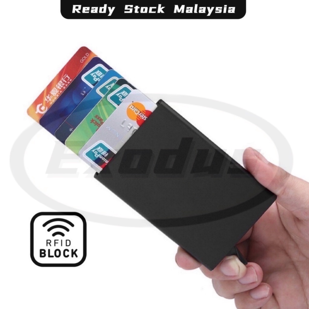 RFID US Ridge Slim Aluminium Alloy Credit Card Holder Bank Card Holder ...