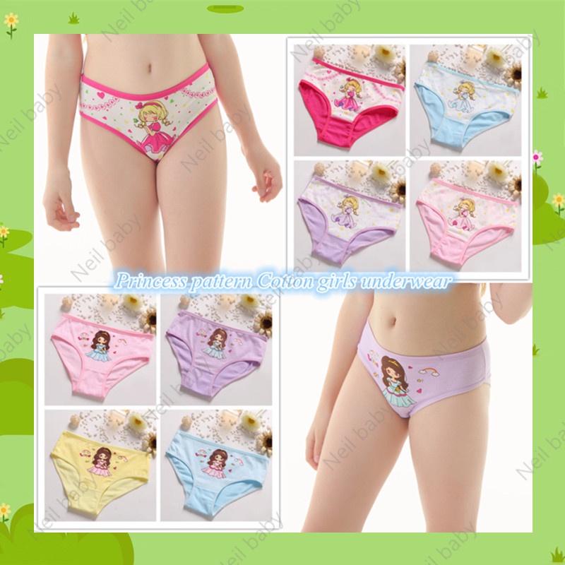 Kids Panty For Girls Princess Pattern Cotton Girls Underwear High