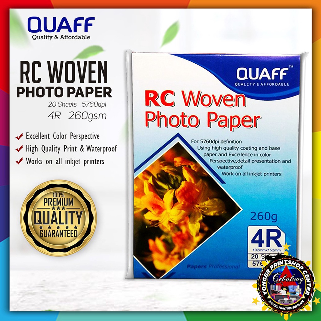 10 PACKS 4R SIZE QUAFF WOVEN PHOTO PAPER | Shopee Philippines