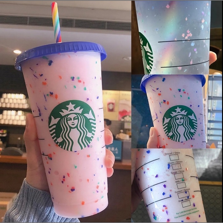 Starbucks X Shell Confetti Cold Cup Tumbler Reusable Cup Confetti Color ...