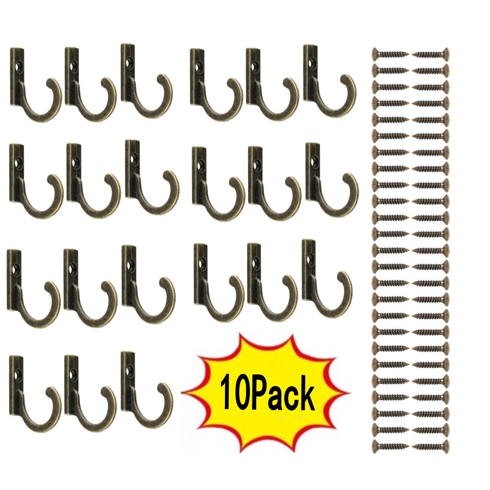 10Pack Wall Mounted Hook / Metal Hook Single Hook /Antique Style Metal ...