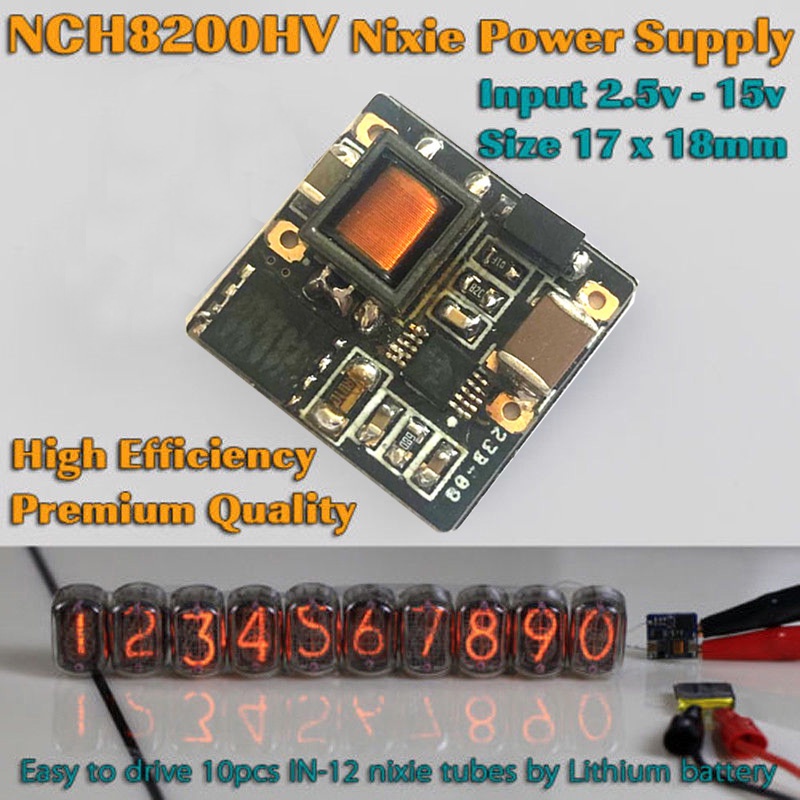 NCH8200HV Nixie Tube Boost Power Supply Module DC 2.5V- 12V TO 170V FOR ...